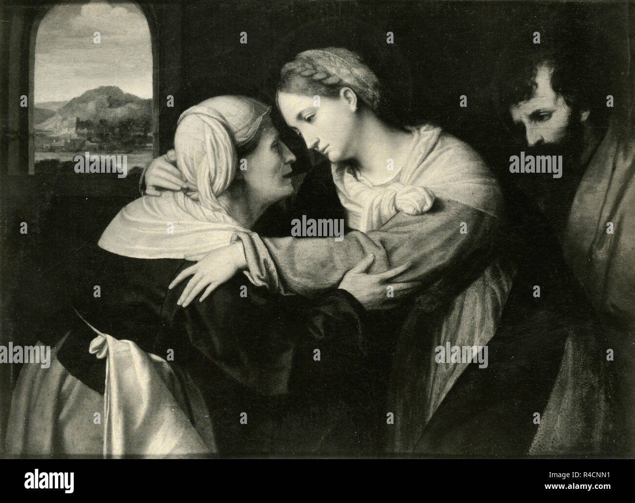 The Visitation, painting by Alessandro Bonvicino AKA Moretto da Brescia ...