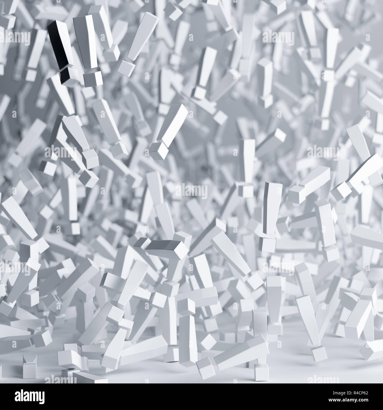 Exclamation marks abstract background. 3d rendering illustration Stock ...
