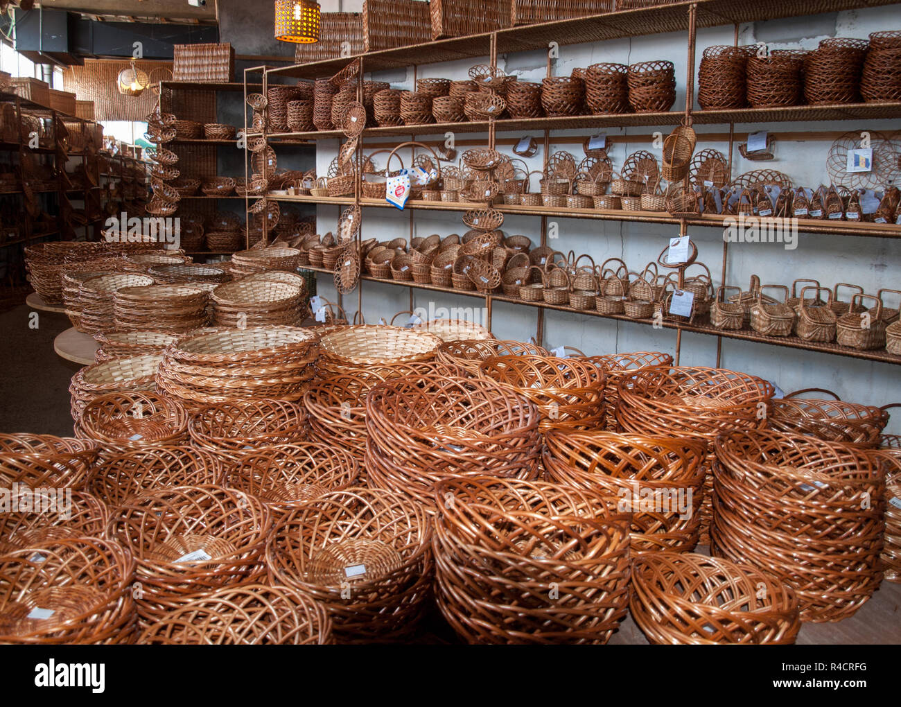 Camacha, Madeira, Portugal - April 19, 2018: Wicker baskets on sale in ...