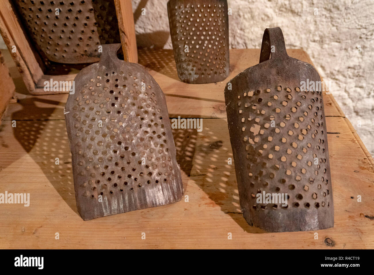 Ancient old grater detail close up Stock Photo - Alamy
