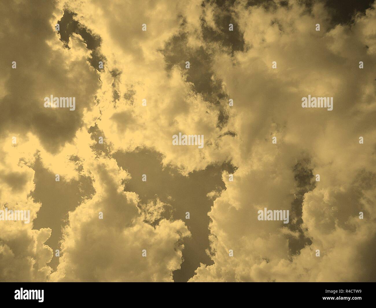 Blue sky with clouds background sepia Stock Photo - Alamy