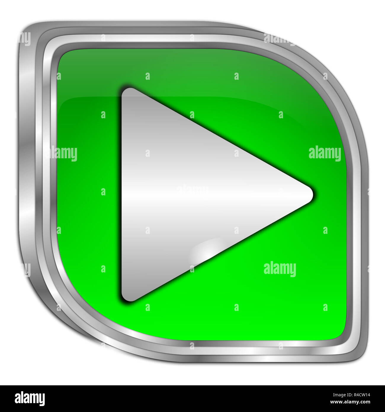 decorative green Play Button - 3D illustration Stock Photo - Alamy