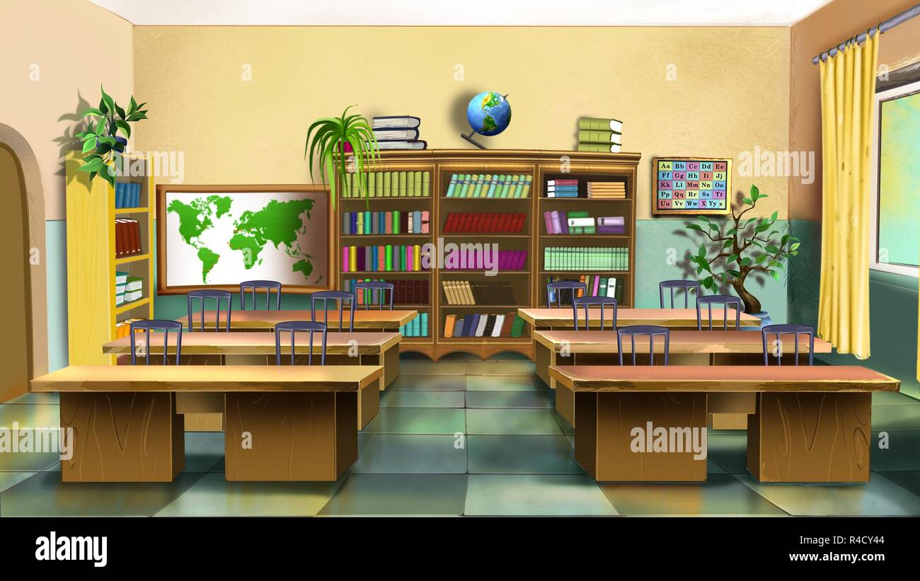 Interior of classroom. Front view Stock Photo - Alamy