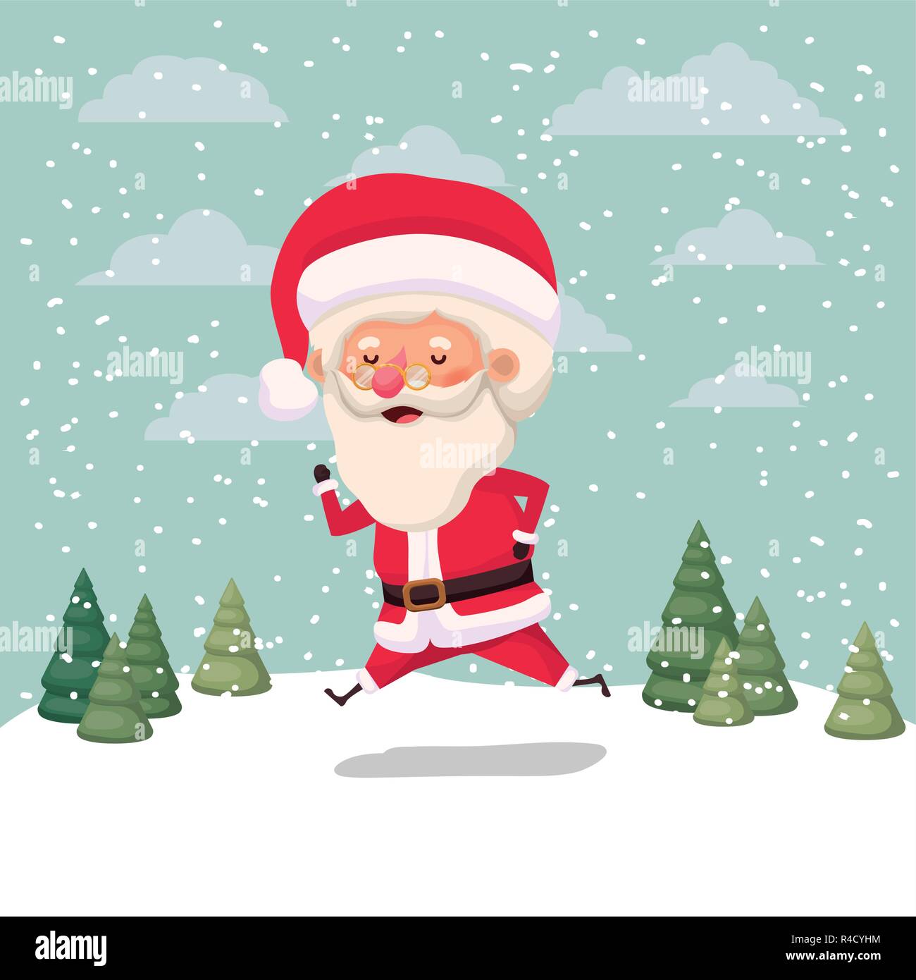 little santa claus character in snowscape Stock Vector Image & Art - Alamy