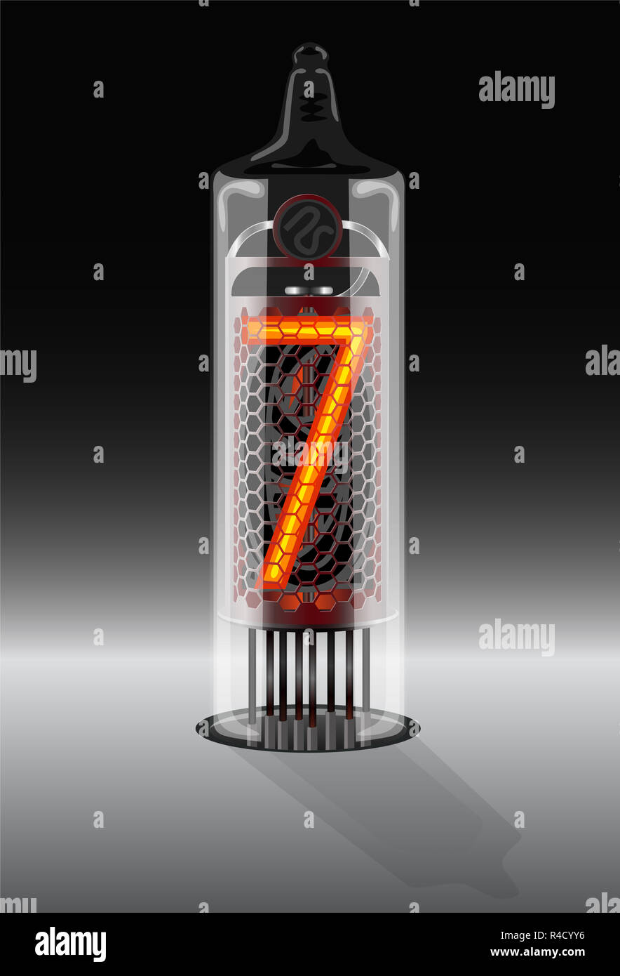Digits on vintage vacuum tube display Stock Photo - Alamy