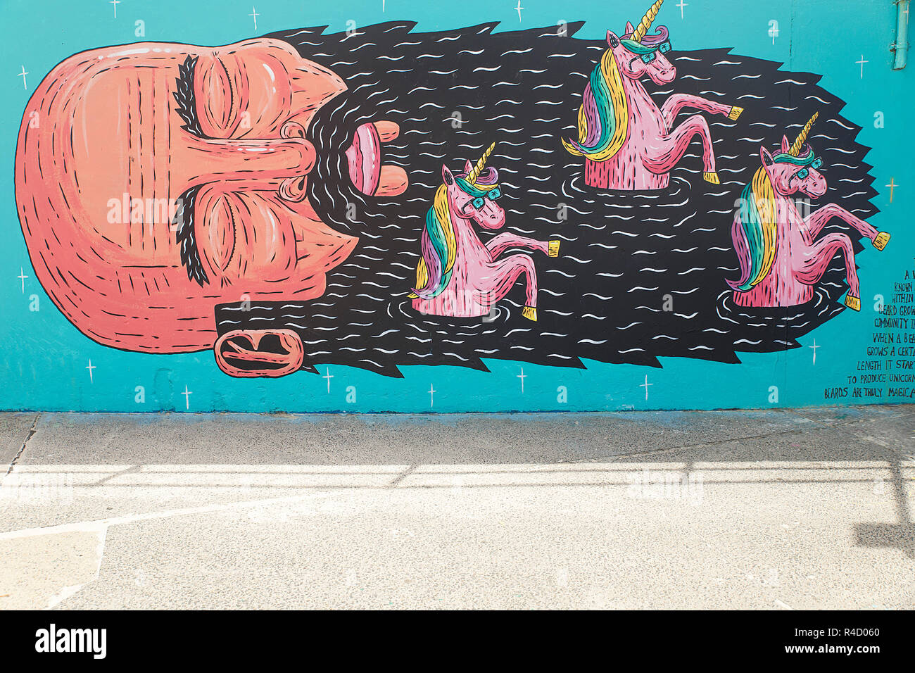 Sidney, Australia-October 17,2018: Hipster graffiti decorate the wall ...