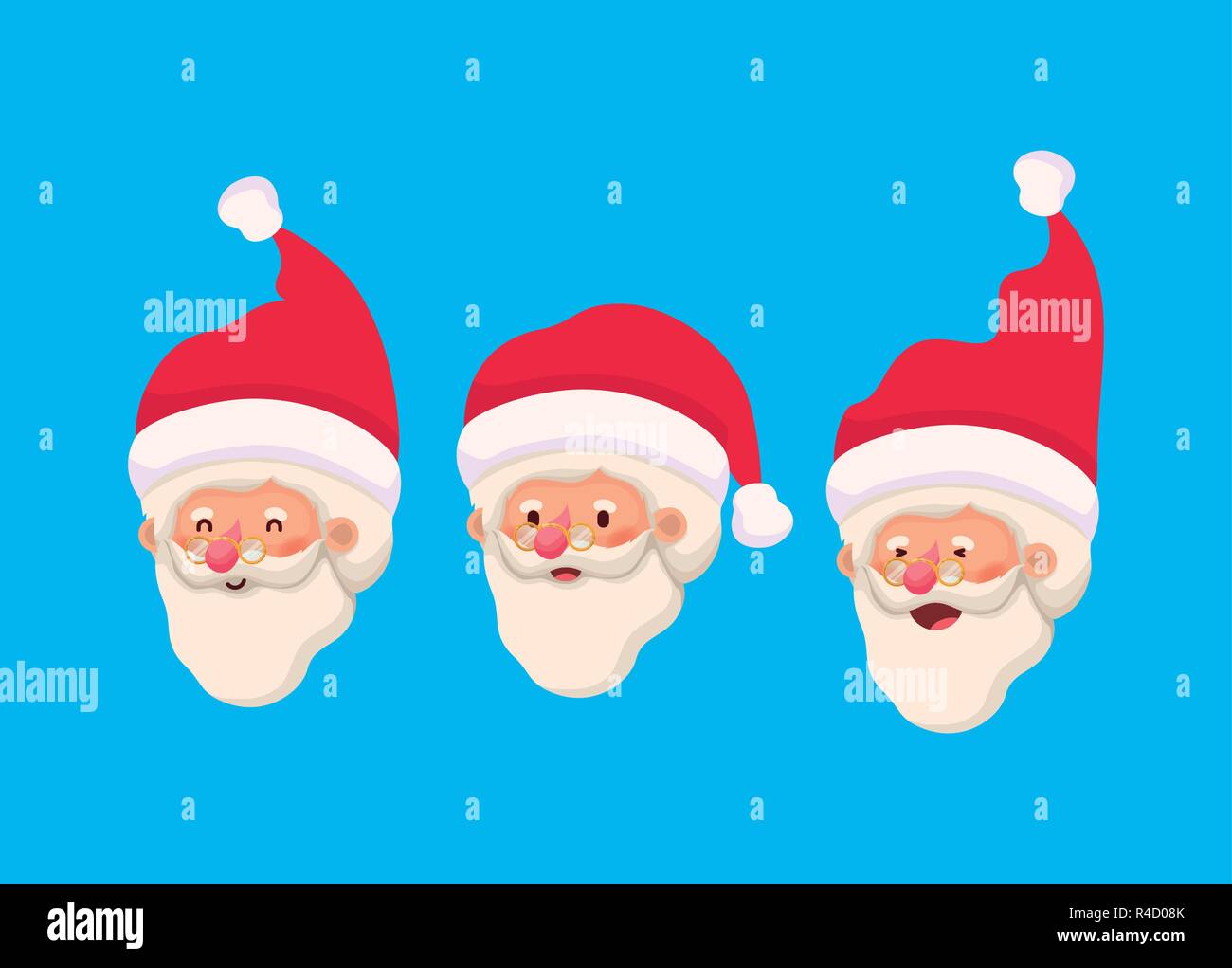 group of little santa claus heads characters Stock Vector Image & Art ...