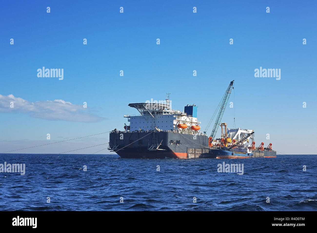 The pipelaying barge Stock Photo - Alamy
