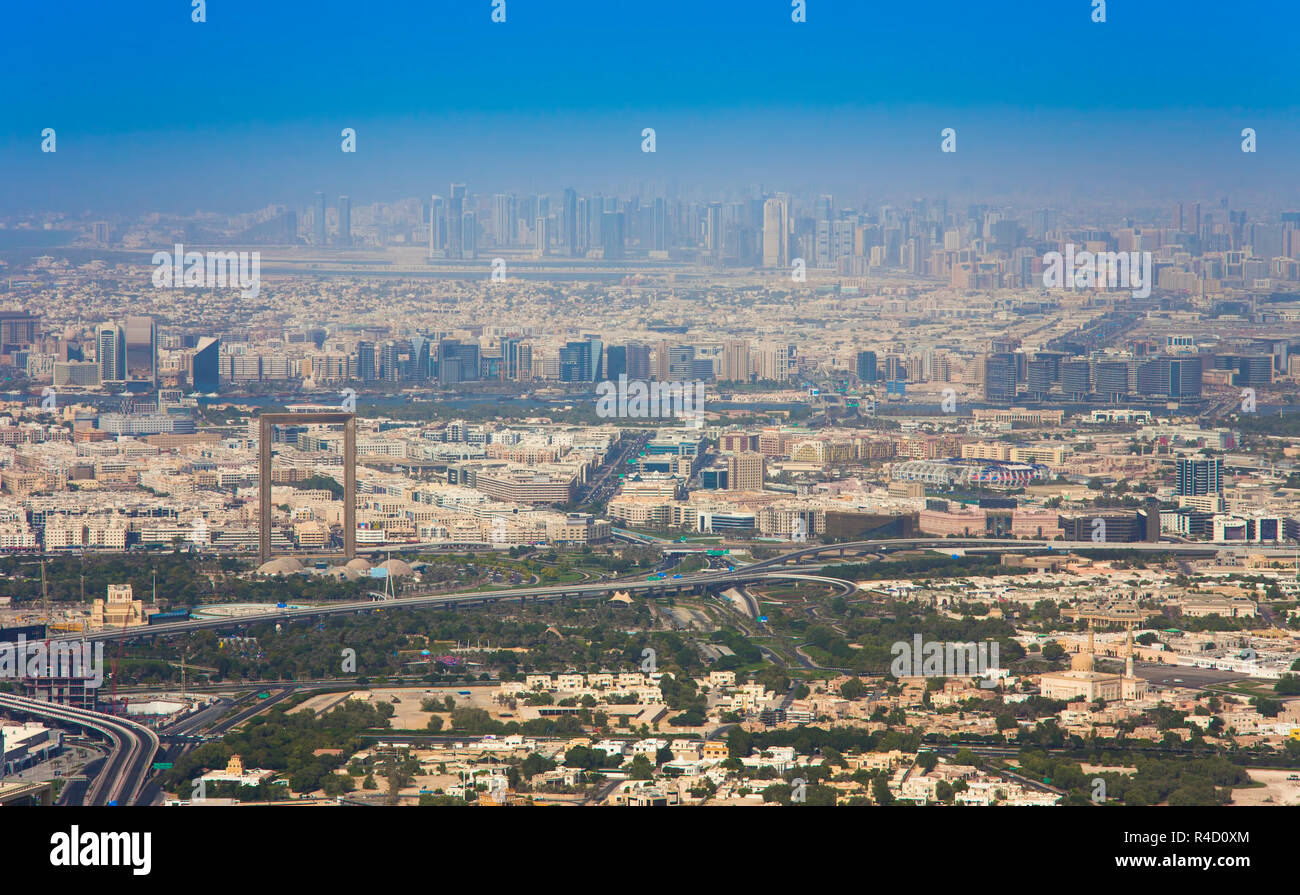 Dubai cityscape, aerial view. UAE Stock Photo - Alamy