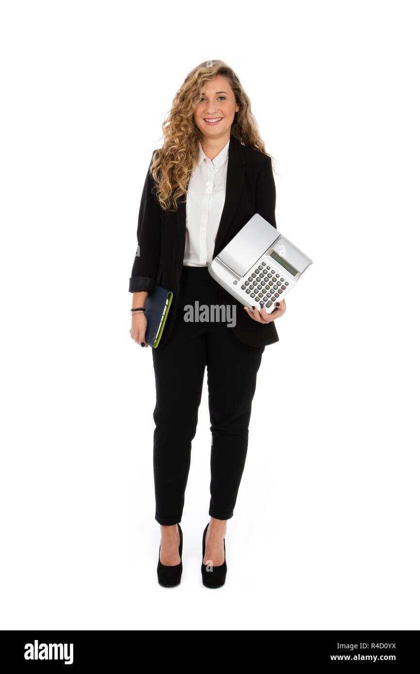 Woman in cash register Cut Out Stock Images & Pictures - Alamy