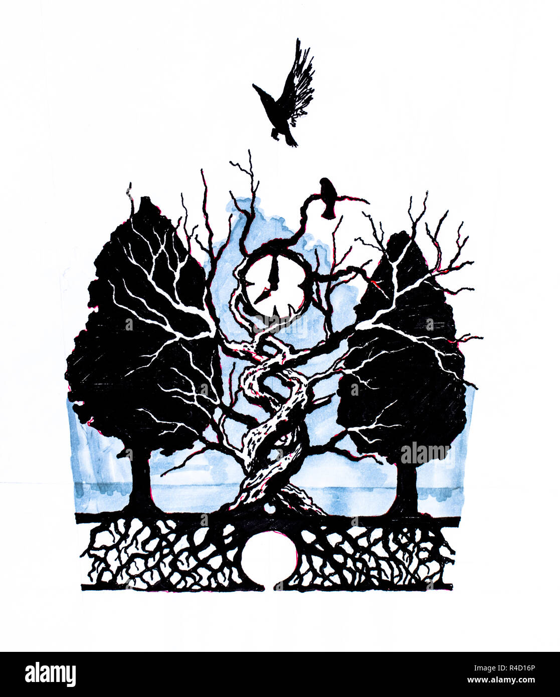 The symbol of time. The dial of the watch, raised from the ground by ...