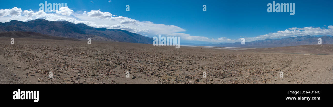panoramic view over the desert landscape of death valley national park ...