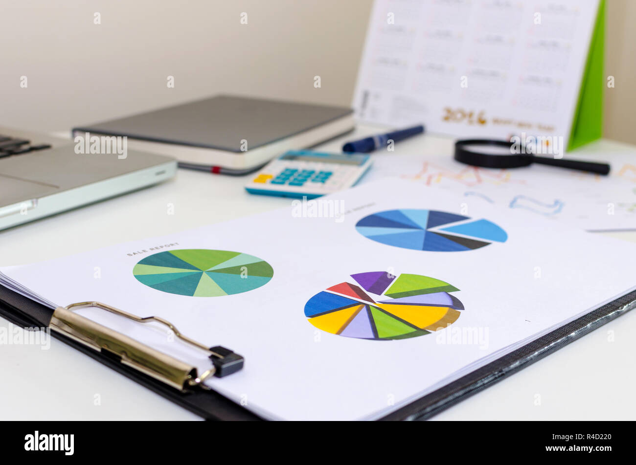pie graphs business Stock Photo - Alamy