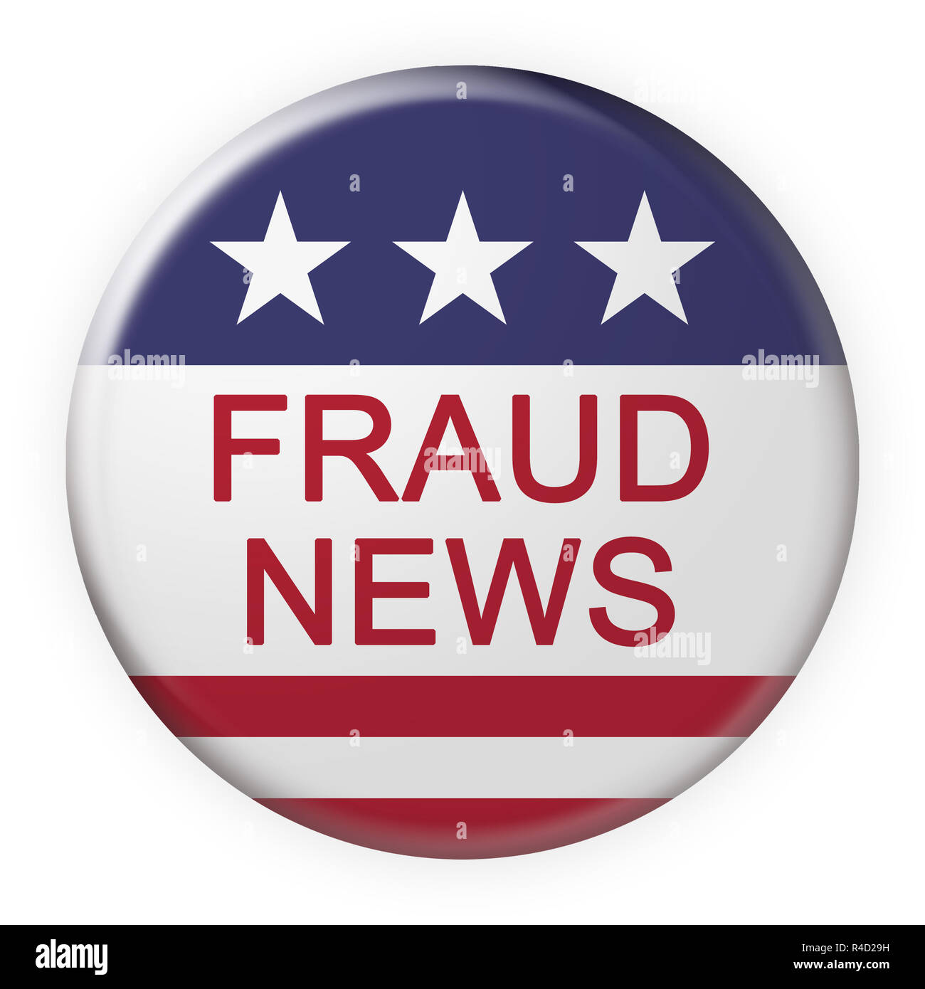 USA Media Concept Badge: Fraud News Button With US Flag, 3d ...