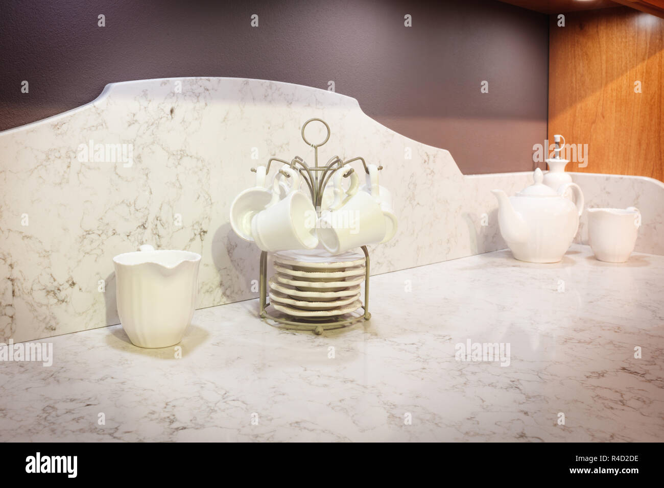 Interiors of kitchen with utensils for tea drinking Stock Photo - Alamy