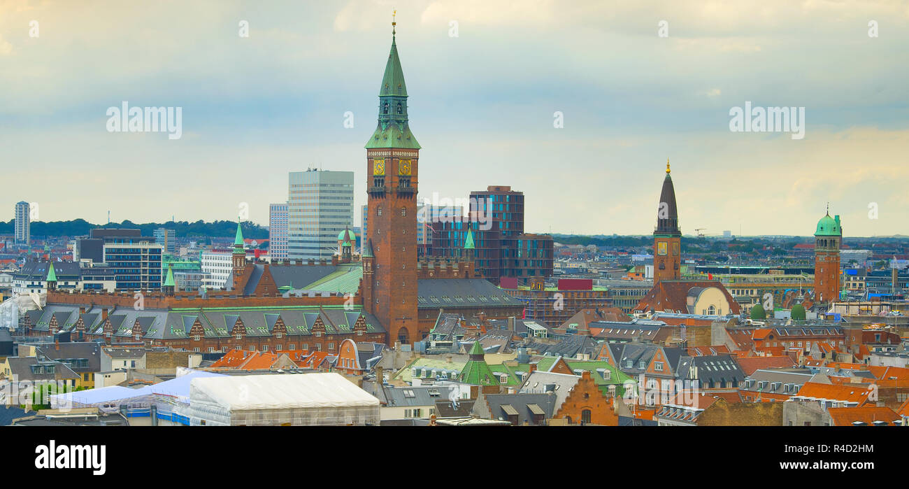Panorama of Copenhagen , aerial view. Denmark Stock Photo - Alamy
