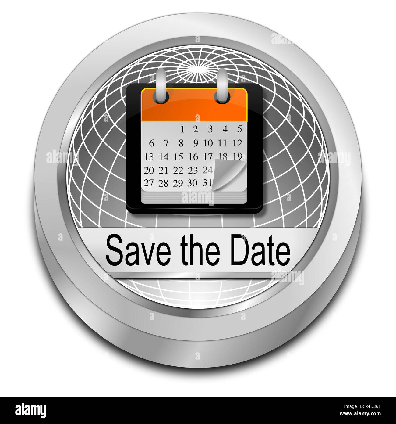 Save the Date Button - 3D illustration Stock Photo - Alamy