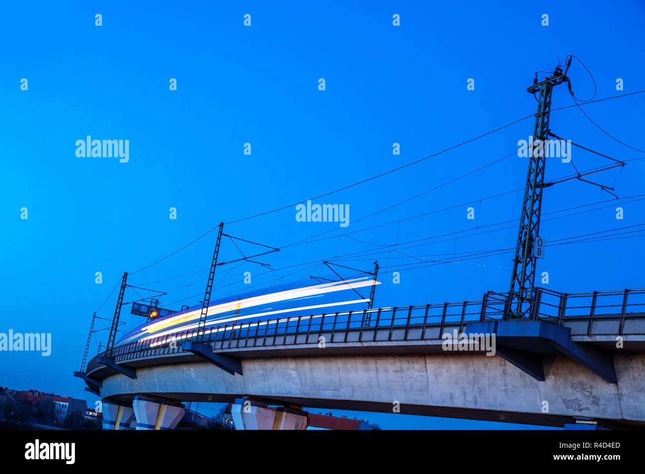train on a bridge Stock Photo - Alamy