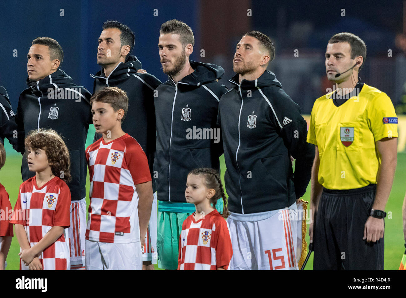 ZAGREB, CROATIA - NOVEMBER 15, 2018: UEFA Nations League football match ...