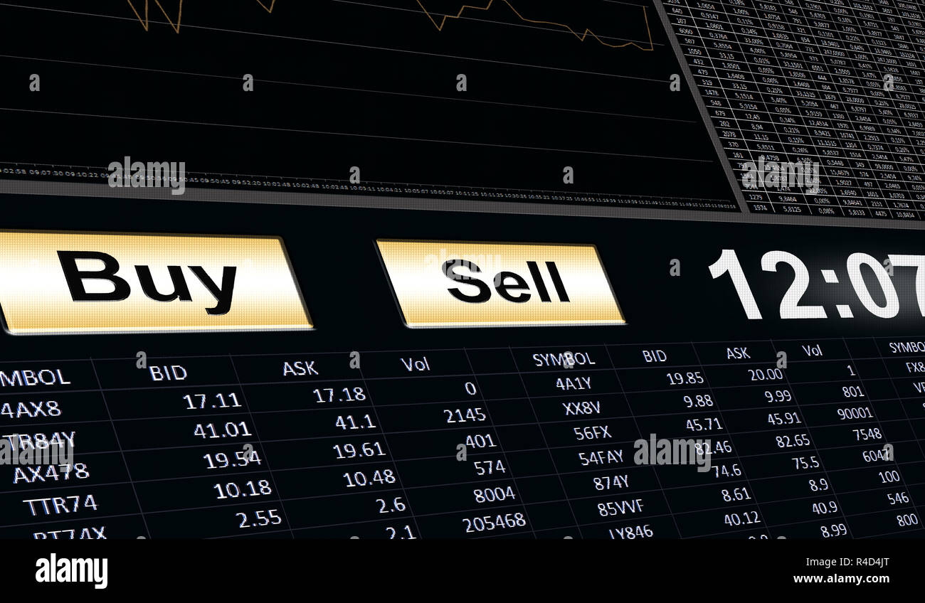 buy and sell button on stock trading software Stock Photo - Alamy