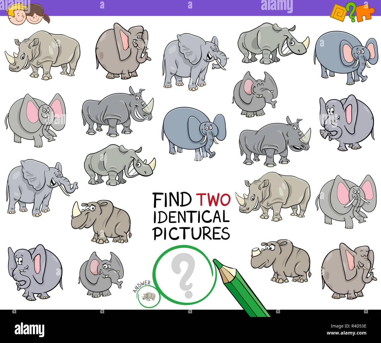 Find the elephants Stock Vector Images - Alamy