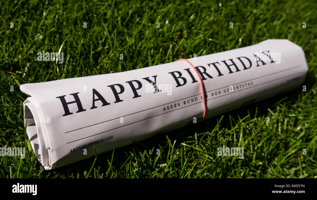 happy birthday newspaper Stock Photo - Alamy