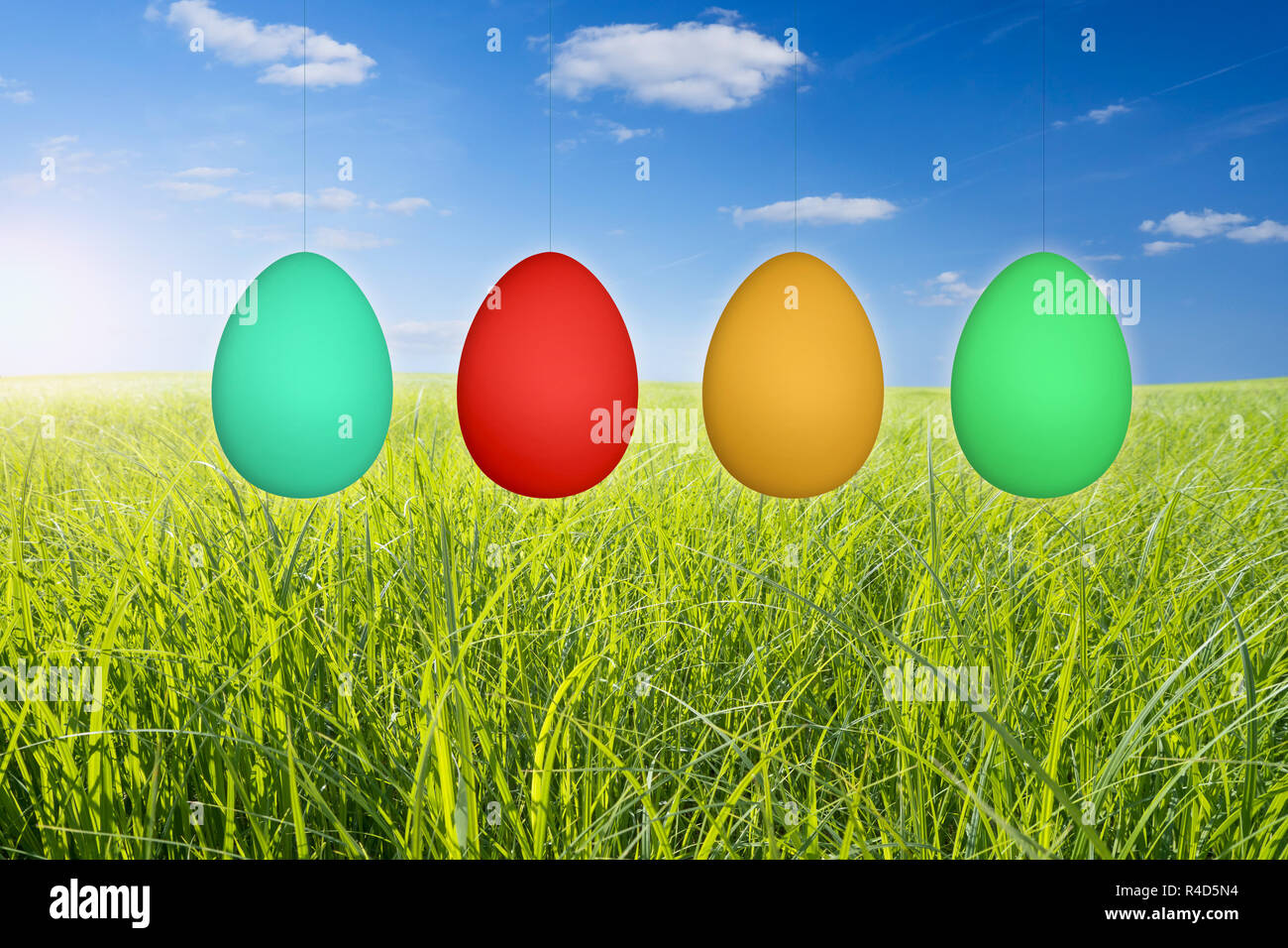 hanging easter eggs Stock Photo - Alamy