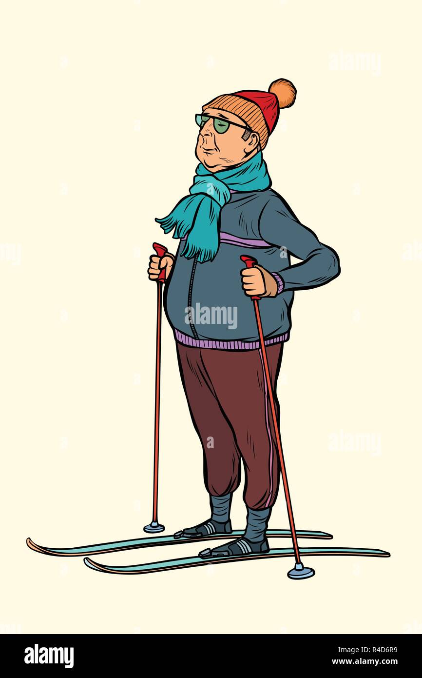 Skiing young people on ski Stock Vector Images - Alamy