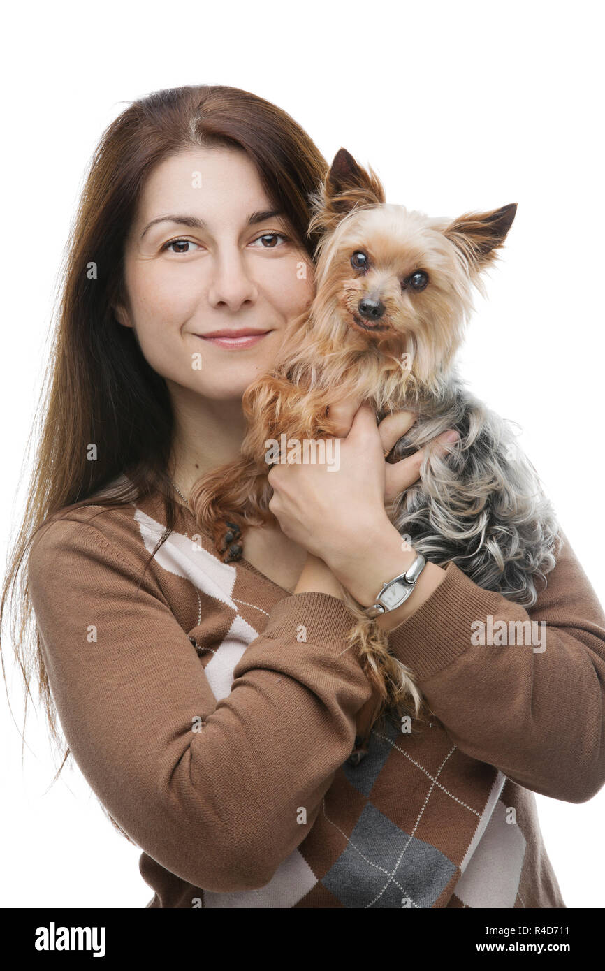Happy dog and owner Stock Photo - Alamy