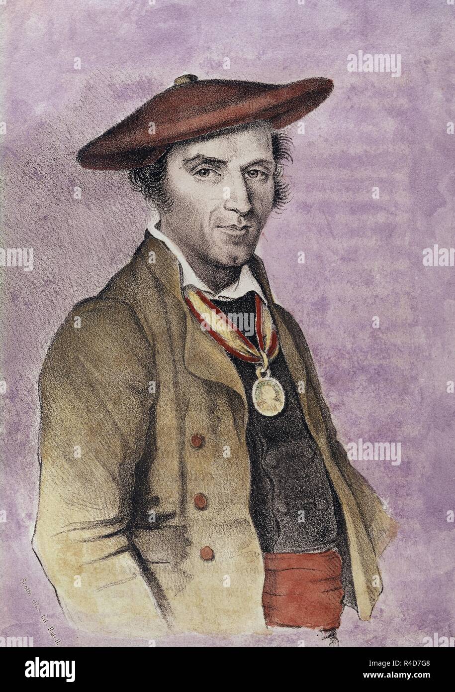 JUAN BAUTISTA ESAIN CON CHAPELA ROJA (CHAPELGORRI) - GRABADO DE LA OBRA ...