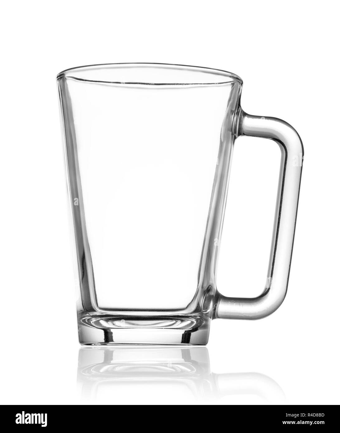 Transparent glass cup over the white background Stock Photo - Alamy