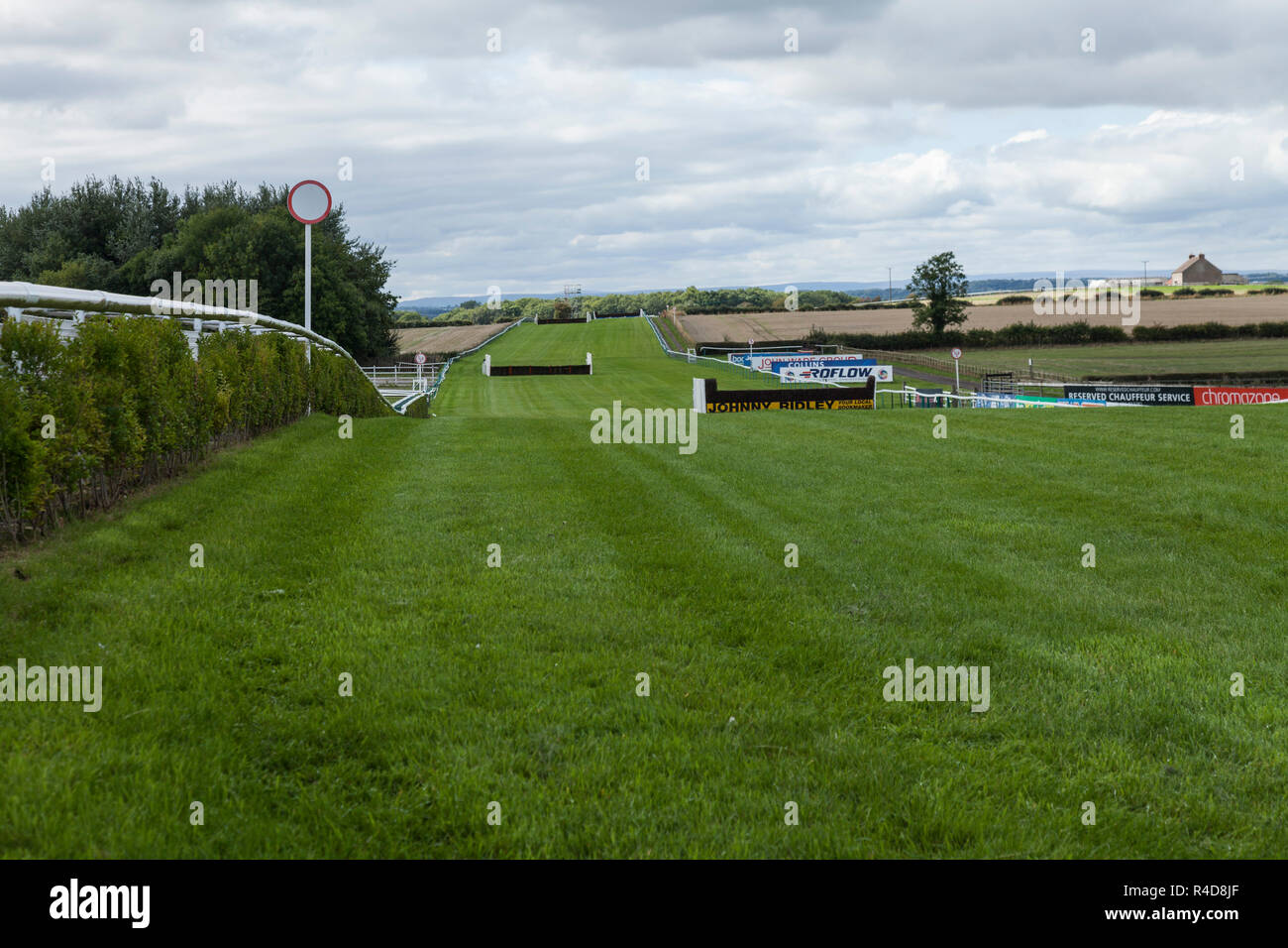 A view down the track at Sedgefield Racecourse at Sedgefield,Co.Durham ...