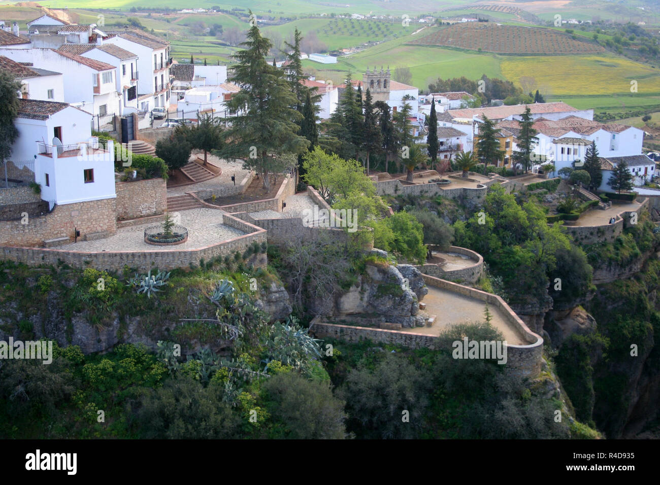 view into the ravine of ronda Stock Photo - Alamy