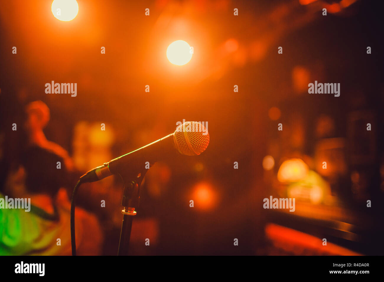 Microphone. Microphone close-up. A pub. Bar. A restaurant. Classical ...