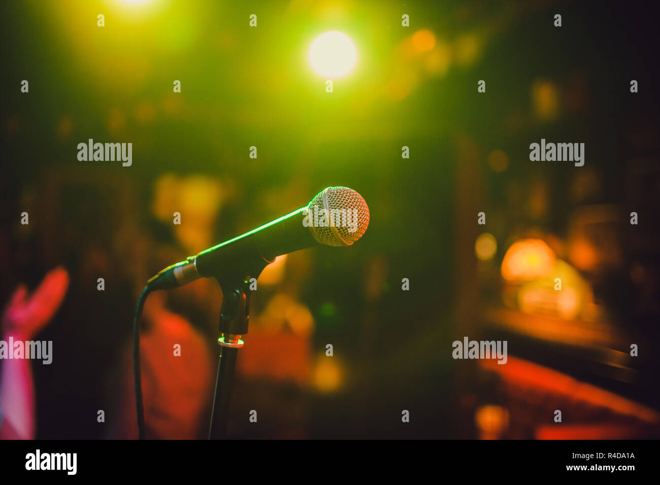 Microphone. Microphone close-up. A pub. Bar. A restaurant. Classical ...