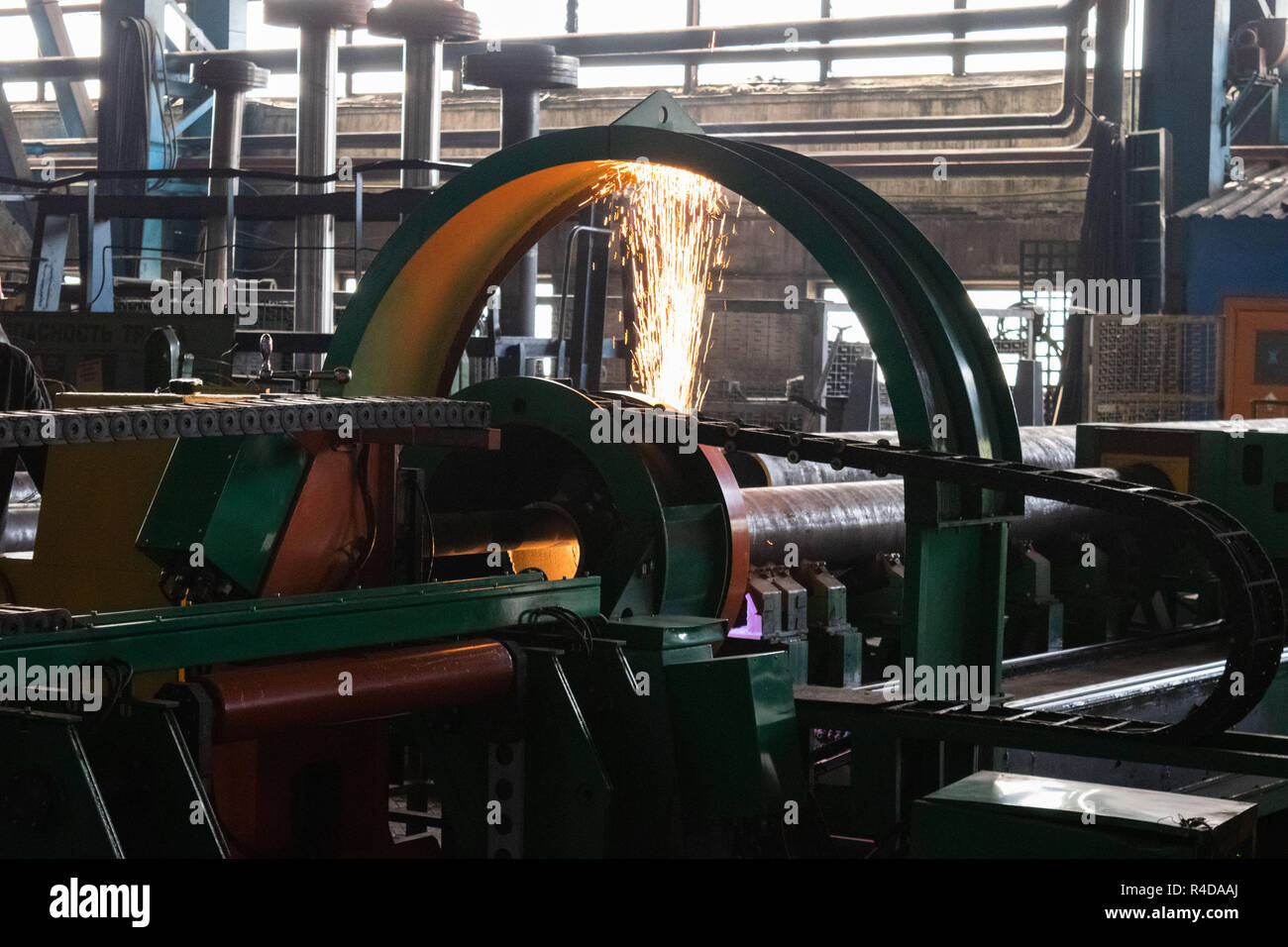 Metal lathe. Machining of metal by cutting on a turning and milling ...