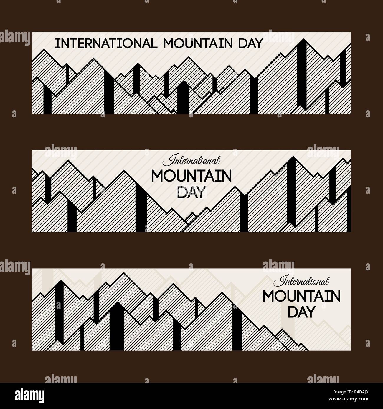 International Mountain Day horizontal banner templates. Vector ...