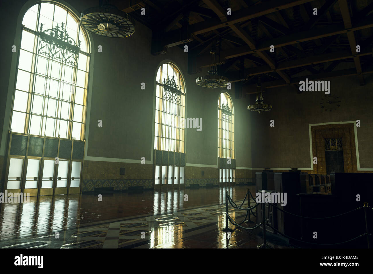 LOS ANGELES, USA - FEBRUARY 18, 2017: The restored art deco interior of ...