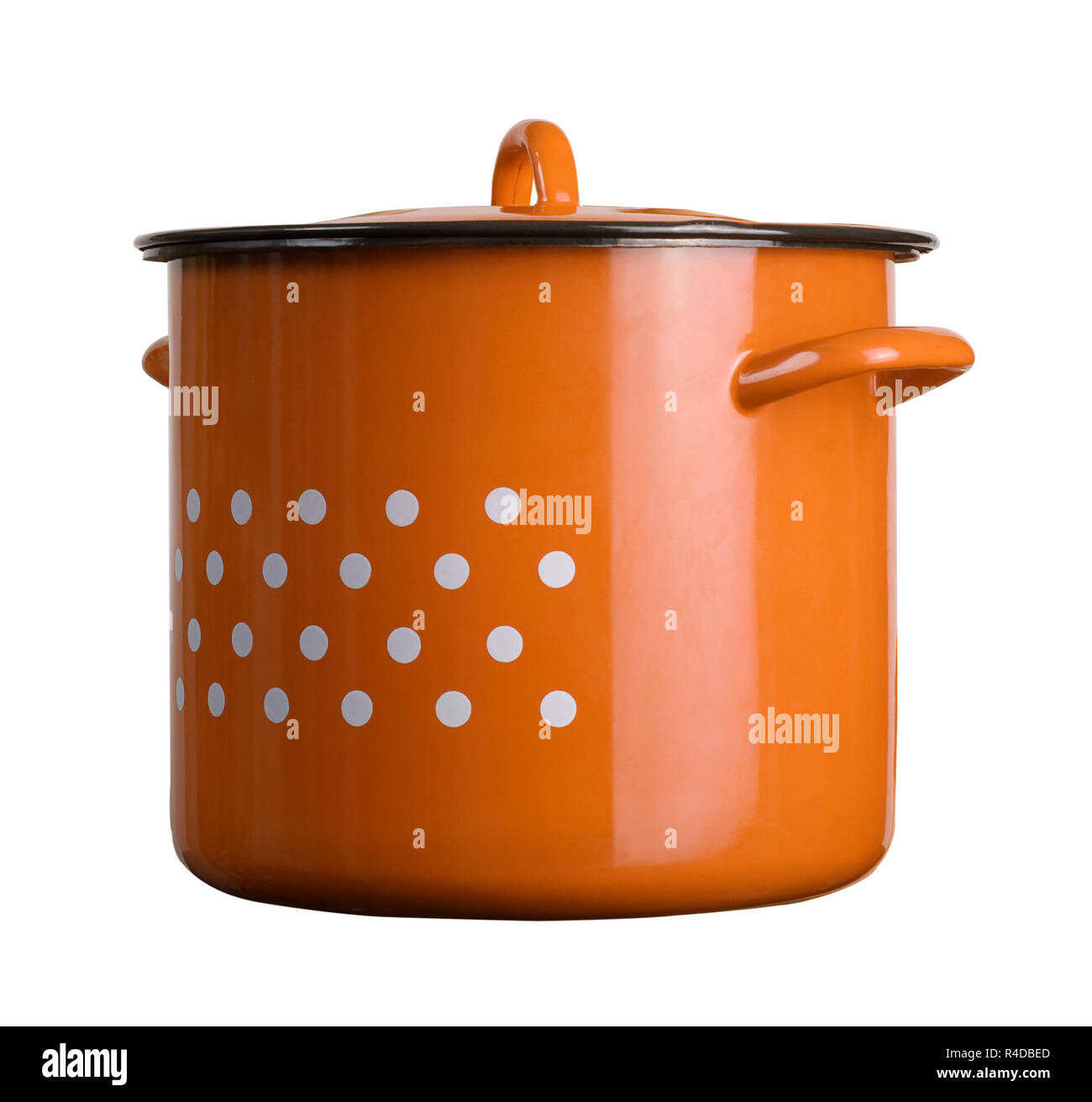 large traditional orange cooking pot Stock Photo - Alamy