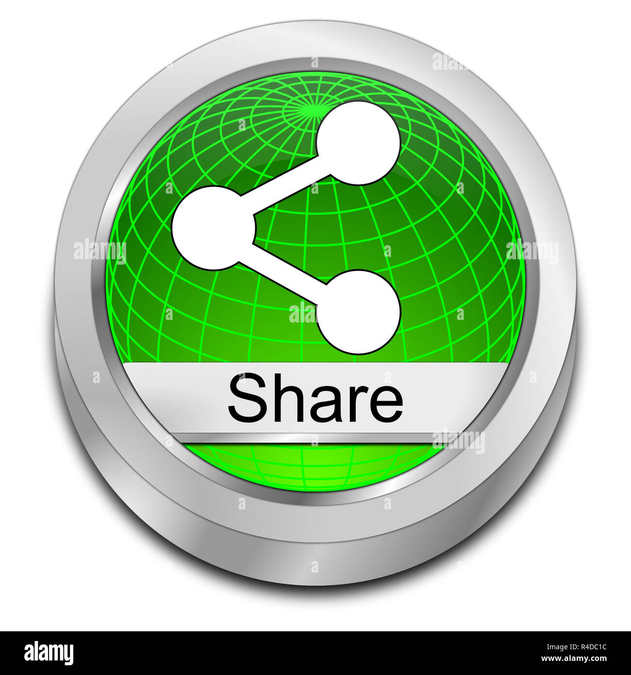 decorative green Share Button - 3D illustration Stock Photo - Alamy
