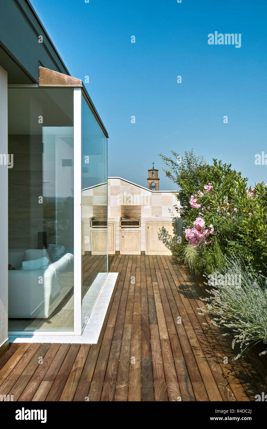 exterior view of the modern terrace Stock Photo - Alamy