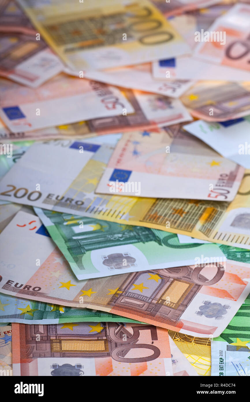 many euros on white Stock Photo - Alamy