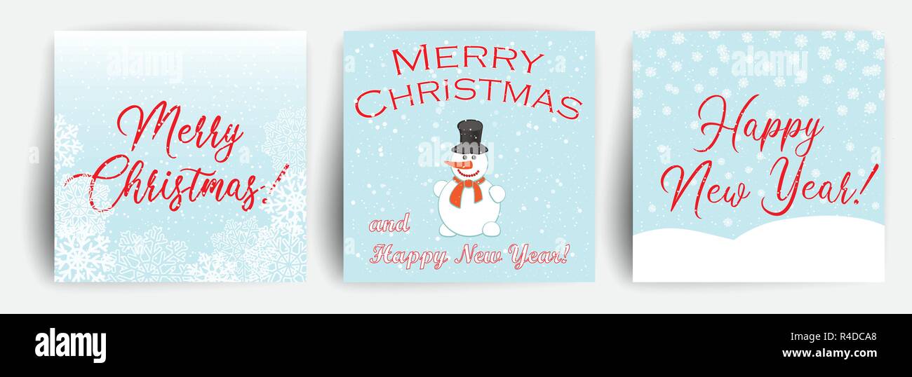Set of Christmas Greeting card design template for flyer, banner ...