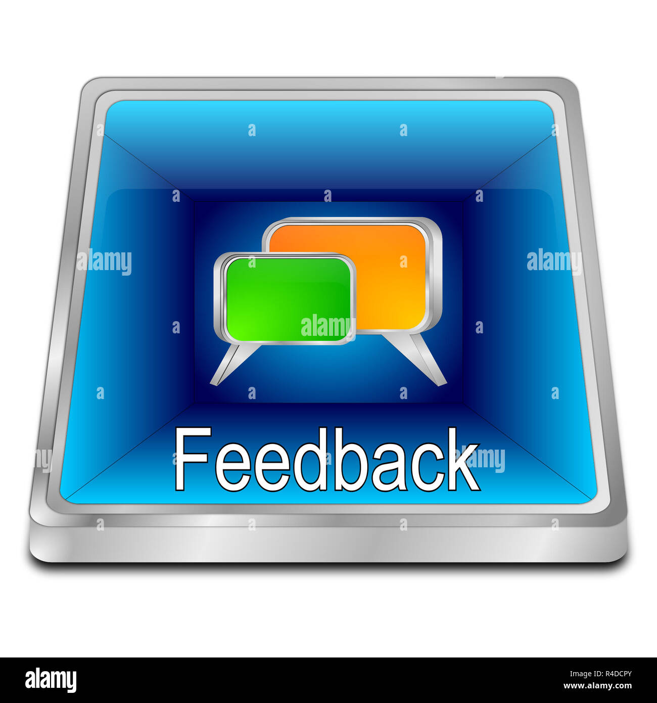 blue Feedback button â€“ 3d illustration Stock Photo - Alamy