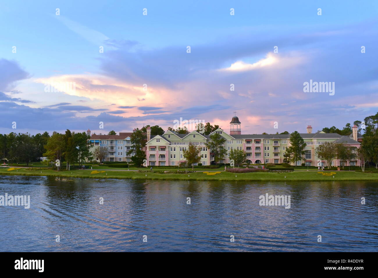 Orlando, Florida. November 15, 2018 Colorful Victorian style Hotel on ...