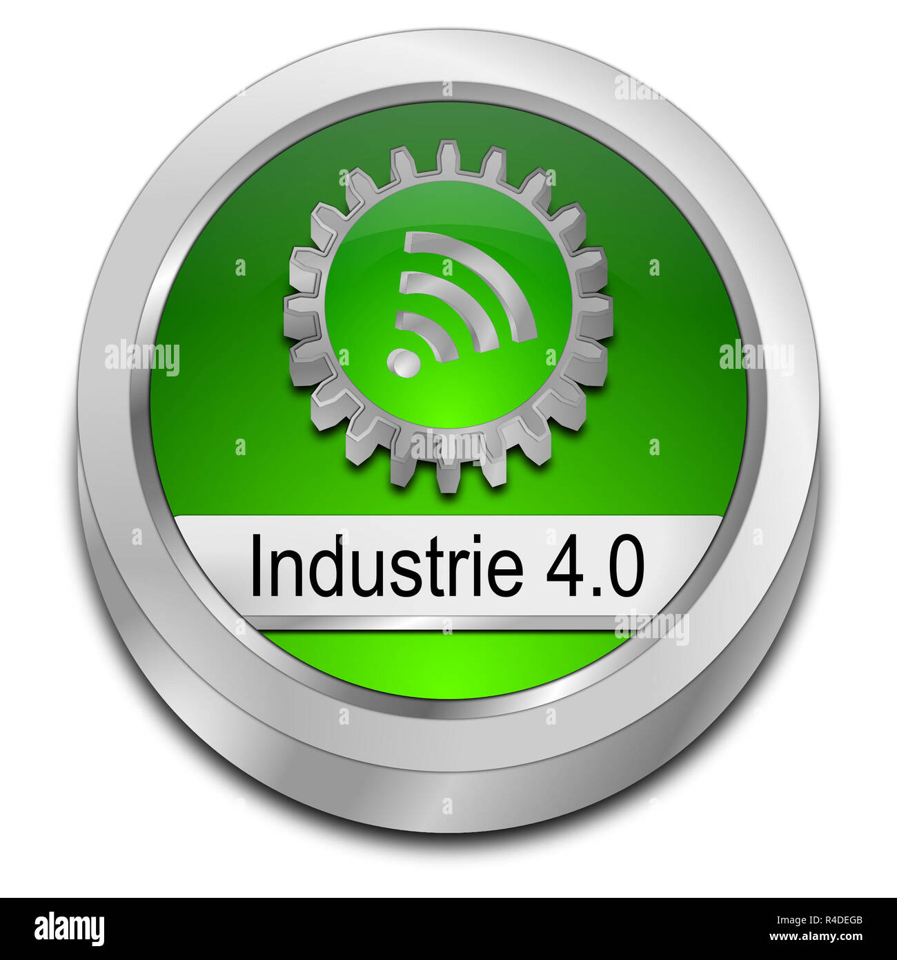 green Industry 4.0 button - in german - 3D illustration Stock Photo - Alamy