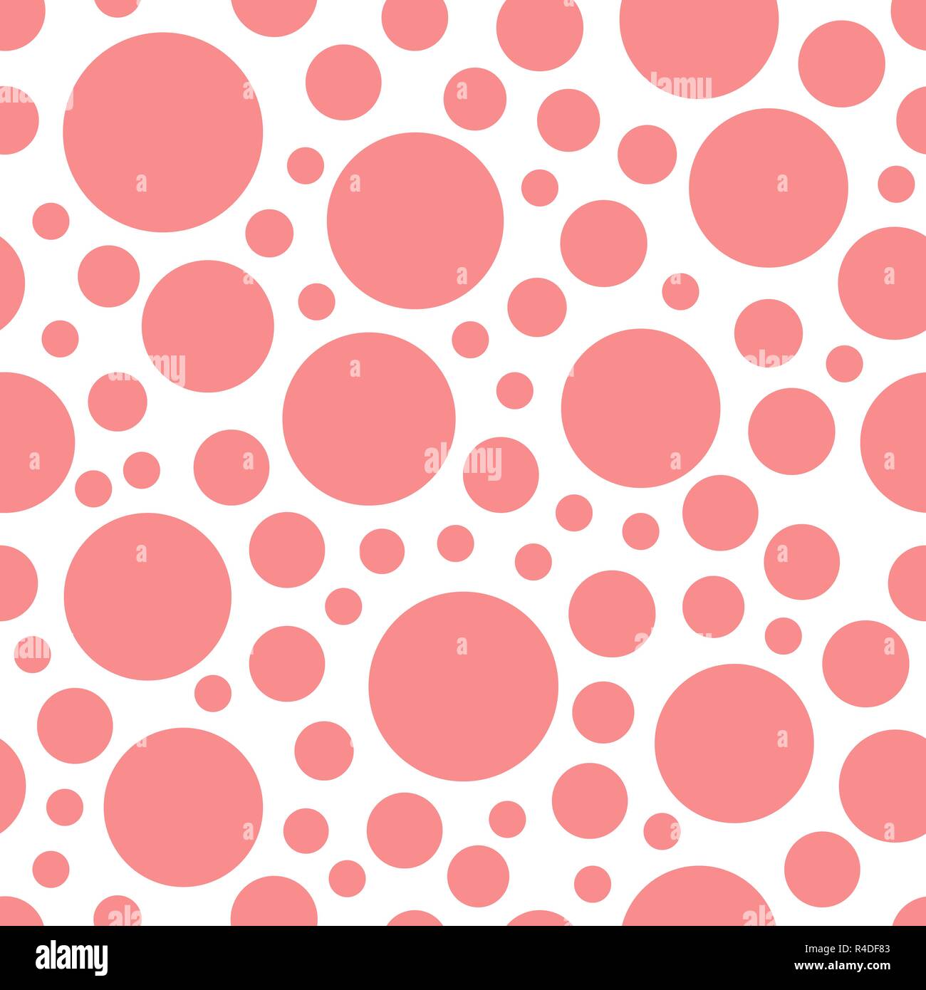 Pink geometric rounds polka dot on white background seamless pattern ...