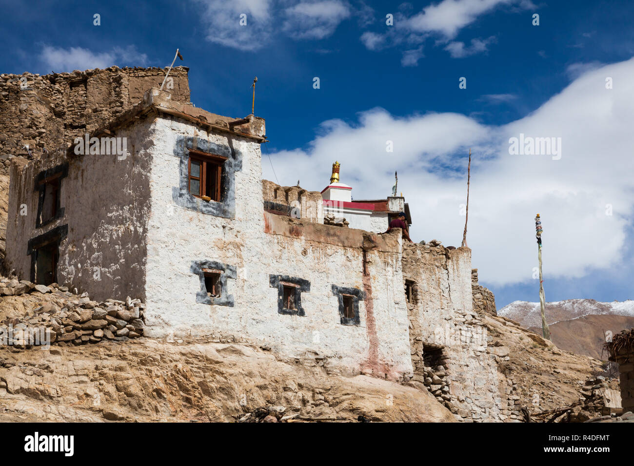 Buildings of Chemrey Gompa in Ladakh, Jammu and Kashmir, India Stock ...