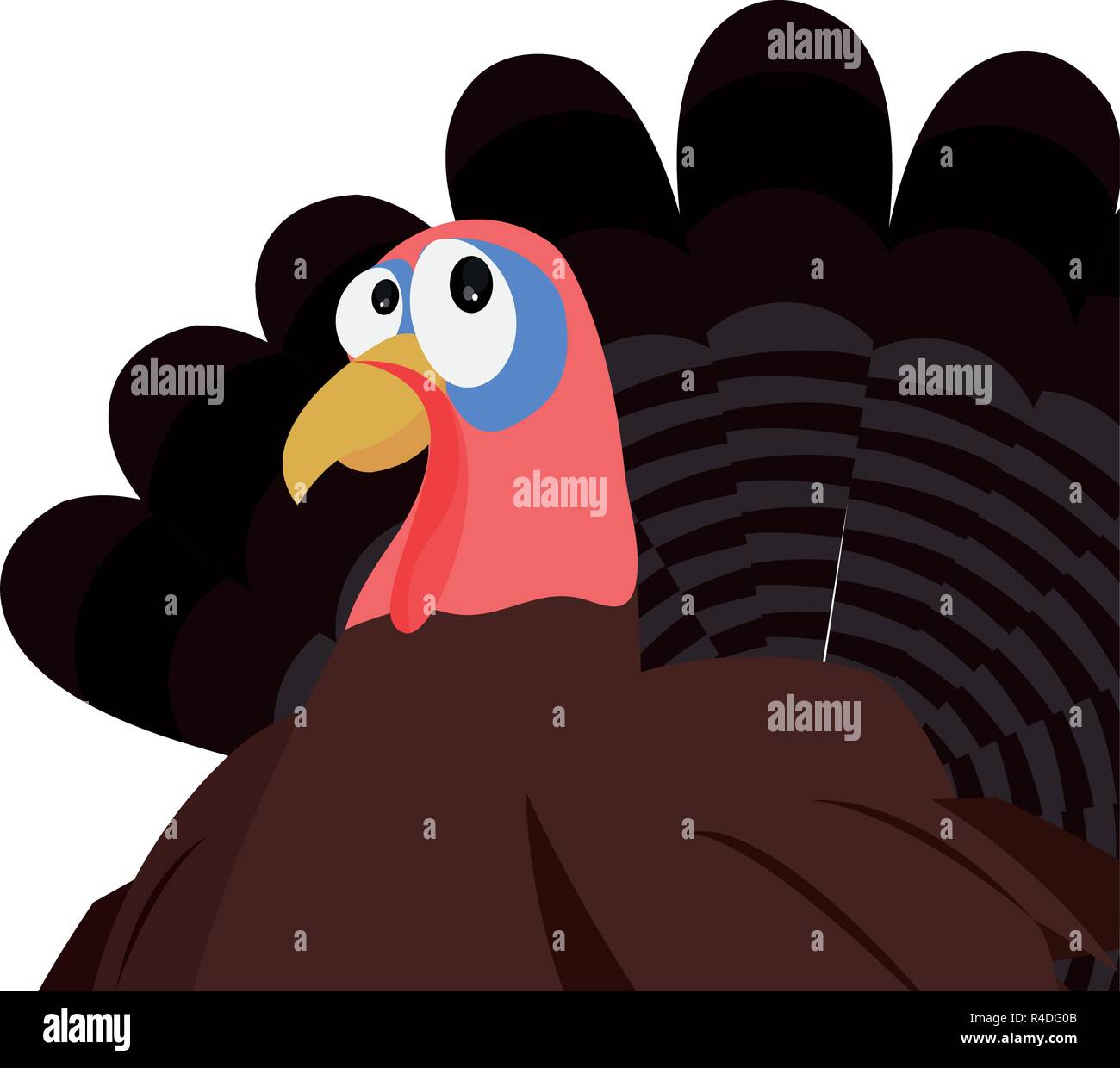 cute turkey looking up background vector illustration Stock Vector ...