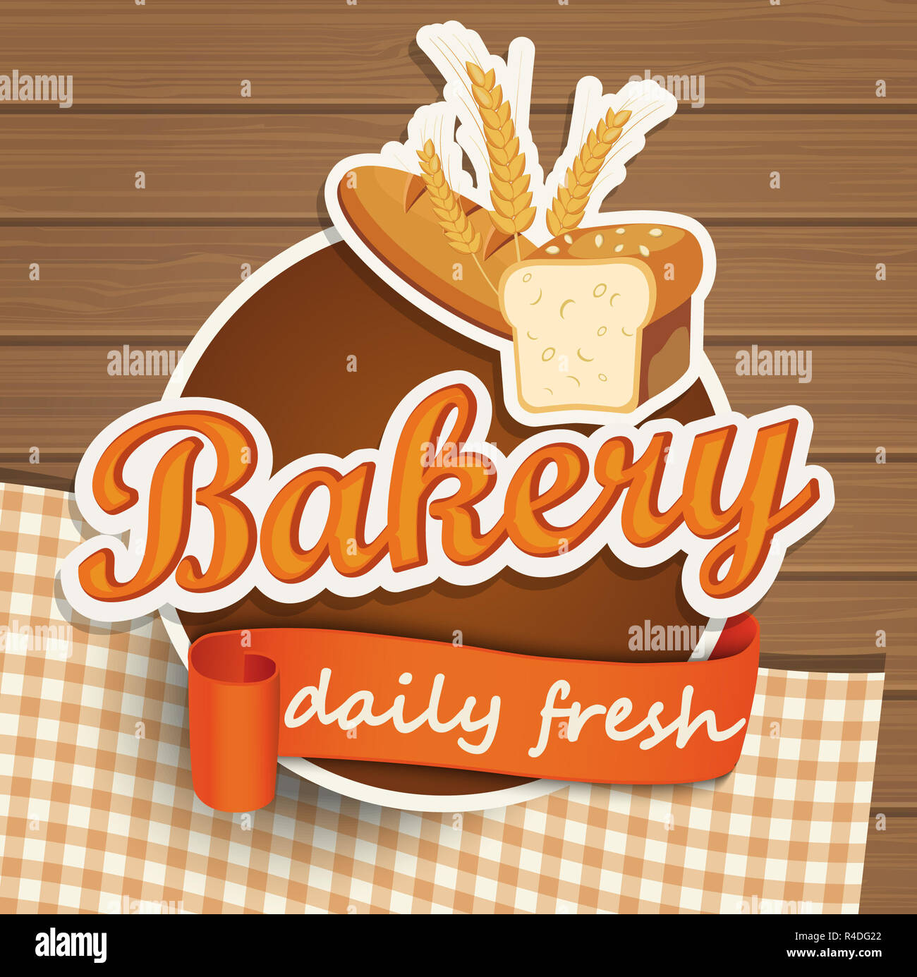 Bakery bread sticer Stock Photo - Alamy